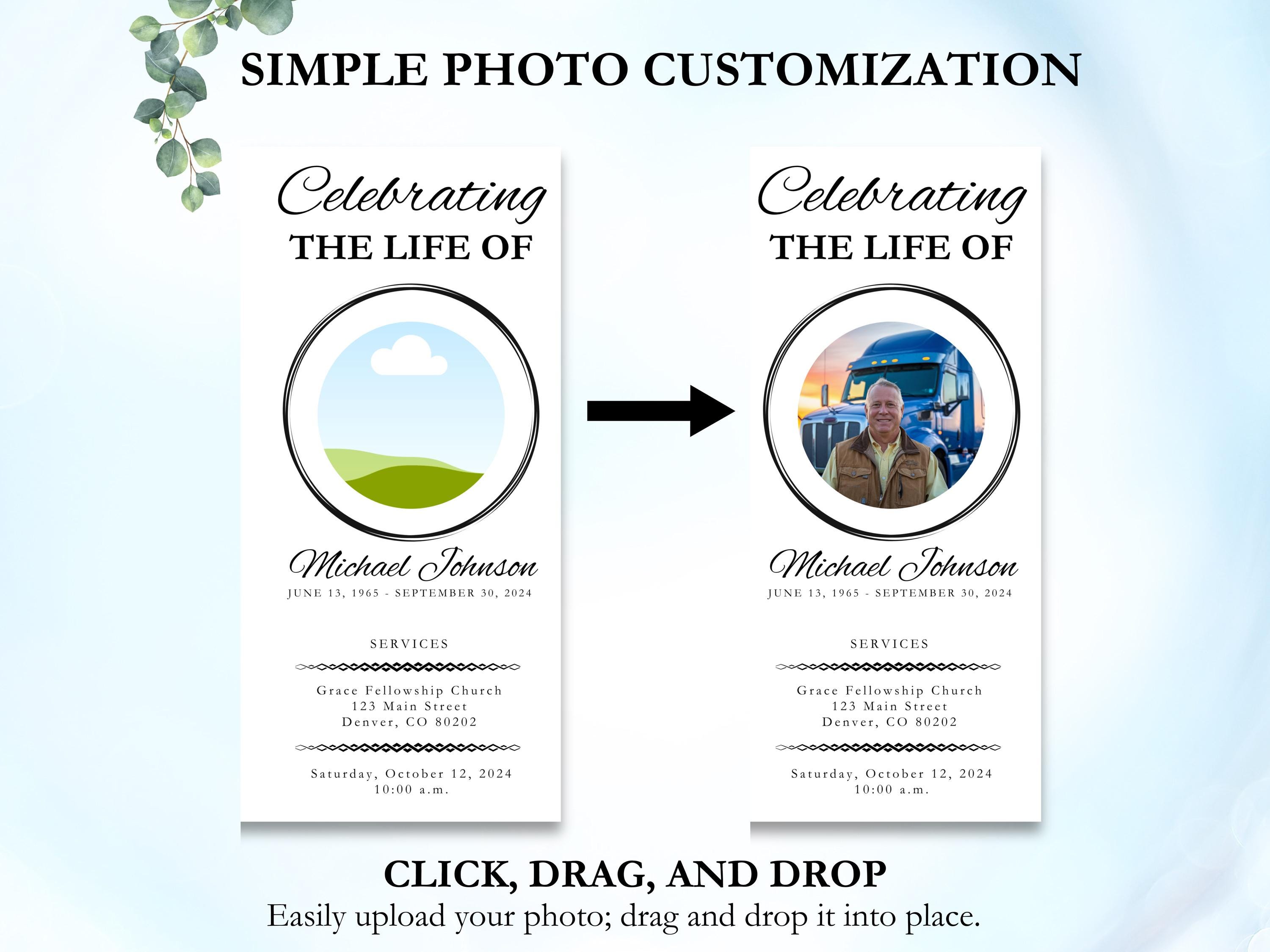 Truck Driver Trifold Funeral Program, Obituary Template, Editable Canva ...