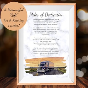 Semi Truck Driver Retirement Poem Print for Commercial Truck Driver ...