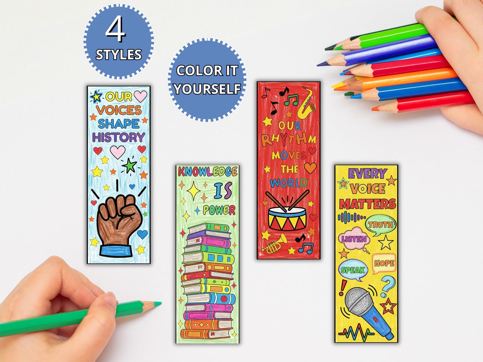 Black History Month Coloring Kids Bookmarks Printable, Montessori ...