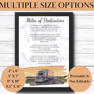 Semi Truck Driver Retirement Poem Print for Commercial Truck Driver ...