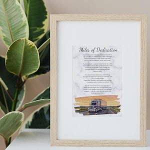 Semi Truck Driver Retirement Poem Print for Commercial Truck Driver ...