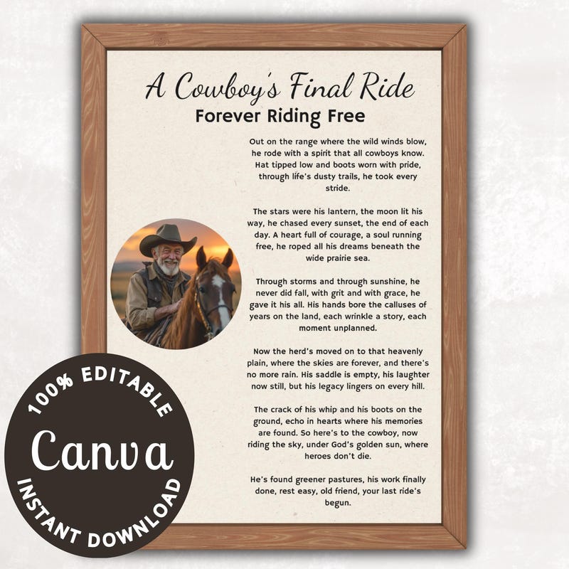 Poem for a Cowboy - Etsy