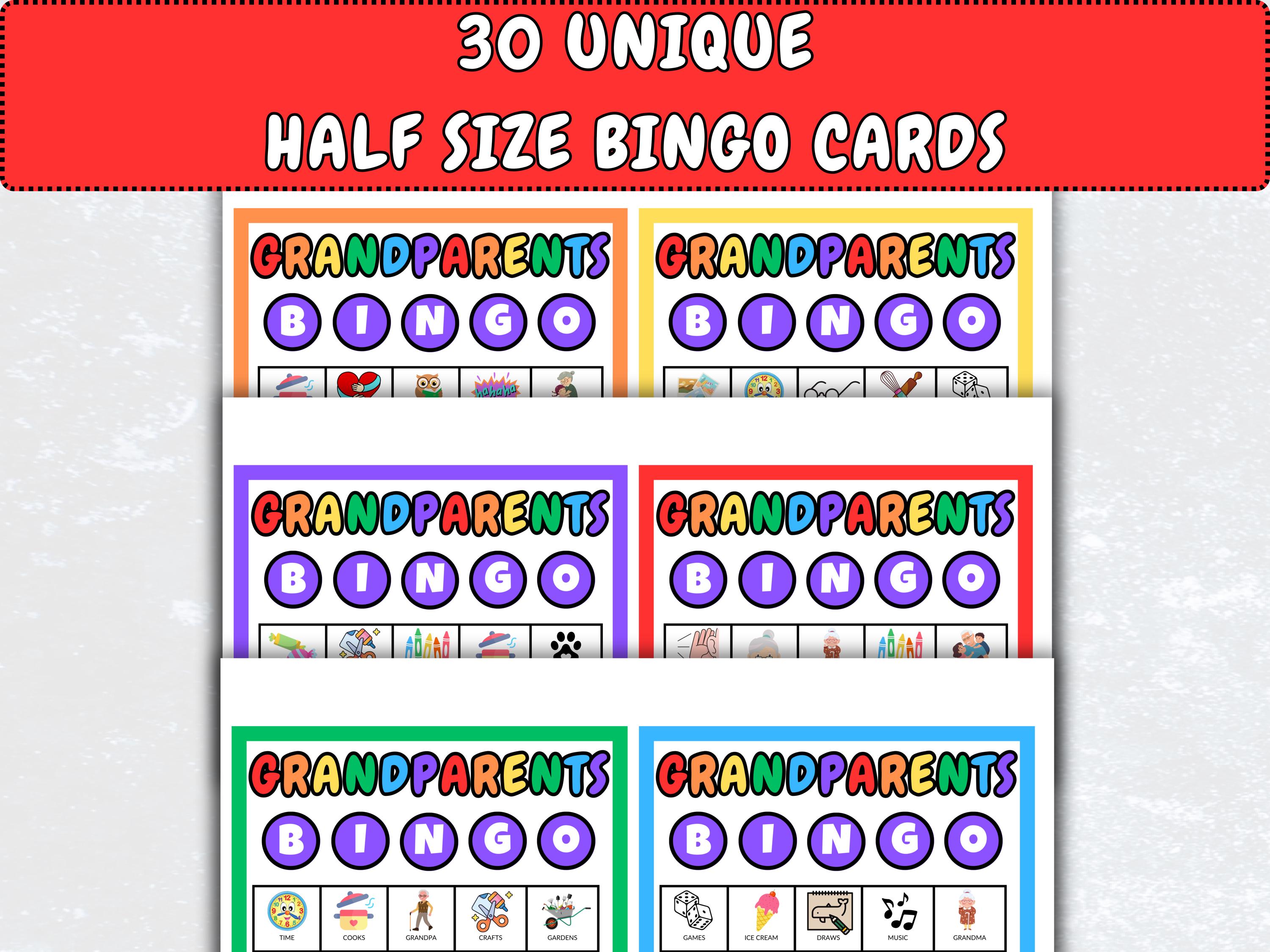 Grandparents Day Bingo Game Printable Fun School Activities for ...