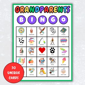 Grandparents Day Bingo Game Printable Fun School Activities for ...