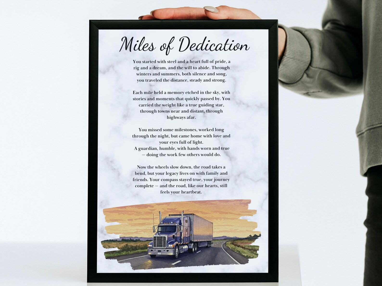 Semi Truck Driver Retirement Poem Print for Commercial Truck Driver ...