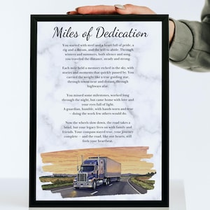Semi Truck Driver Retirement Poem Print for Commercial Truck Driver ...