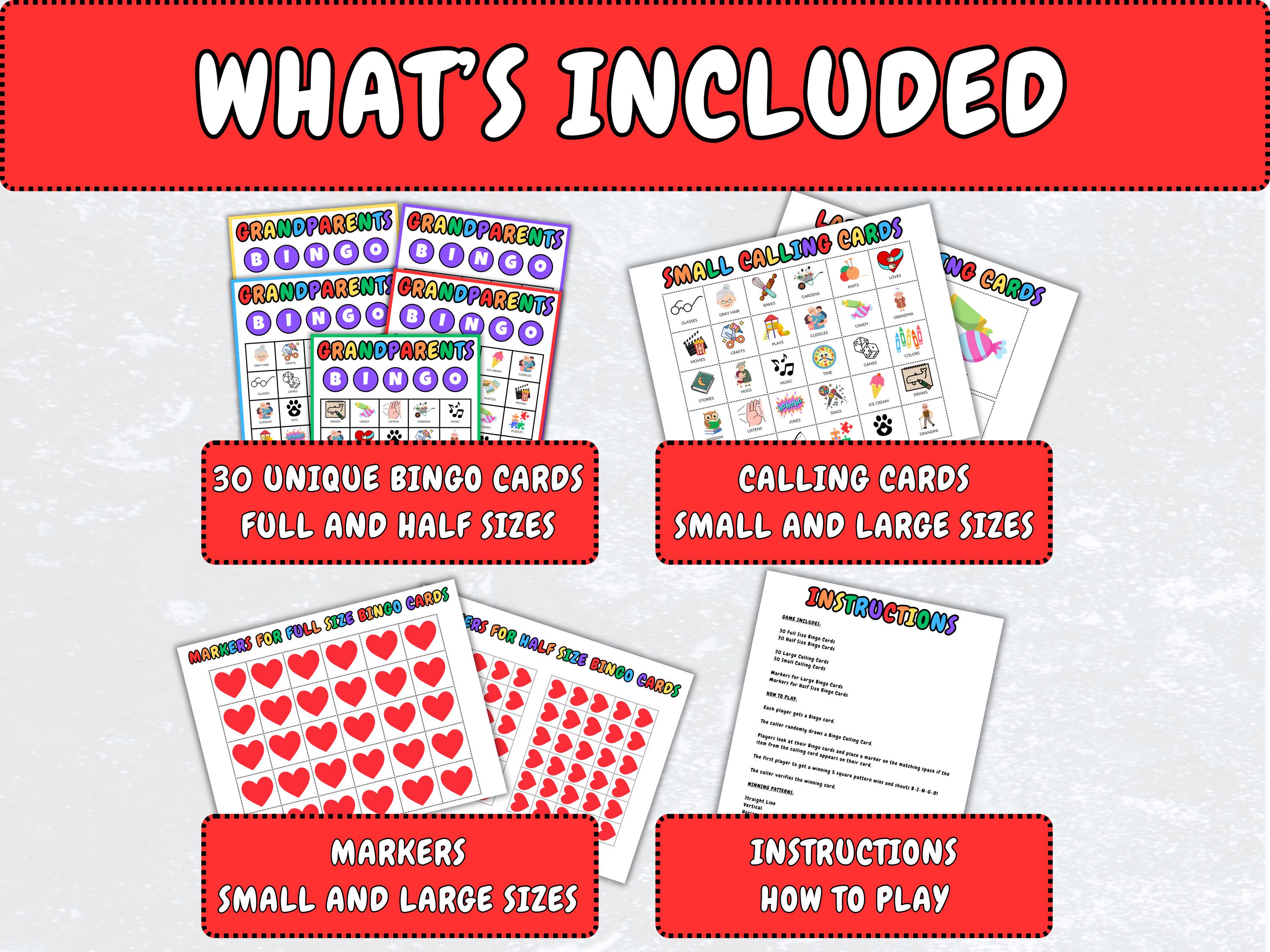 Grandparents Day Bingo Game Printable Fun School Activities for ...