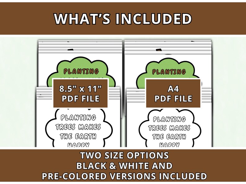 Tree Craft Paper Coloring Printable, Kids Arbor Day Arts and Crafts ...