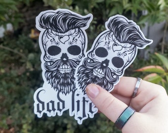 Bearded Skull Decal - Etsy