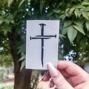 Three Nail Cross Decal, Cross Decal, Gift for Him, Truck Decals ...
