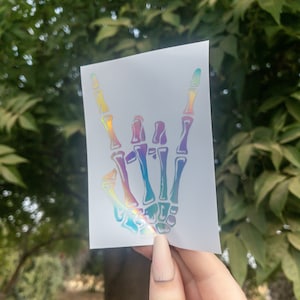 Rock on Decal, Skeleton Hand Decal, Birthday Gift for Him, Best Friend ...