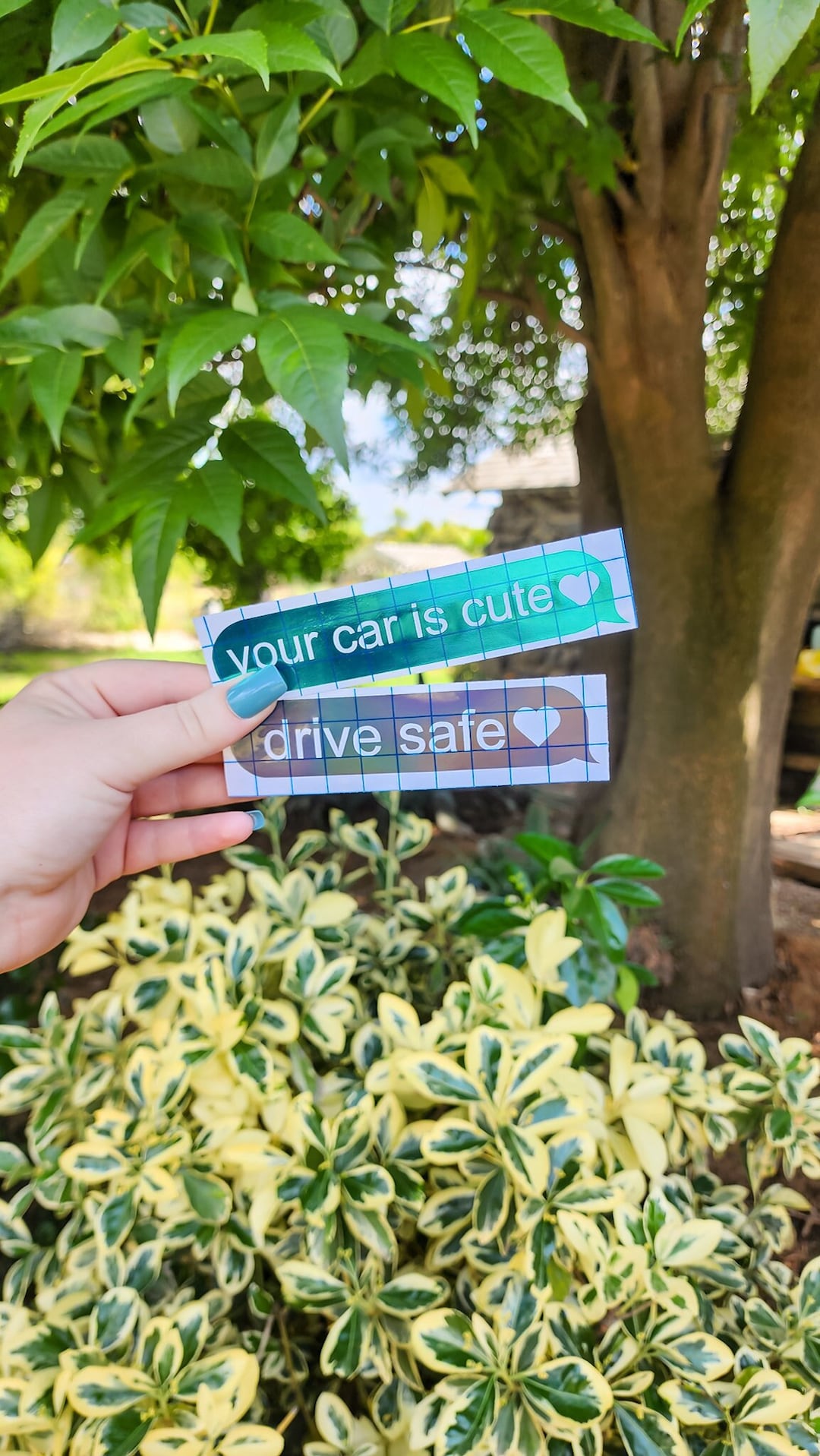 Text Message Decal, Drive Safe Car Decal, Laptop Sticker, Holographic ...