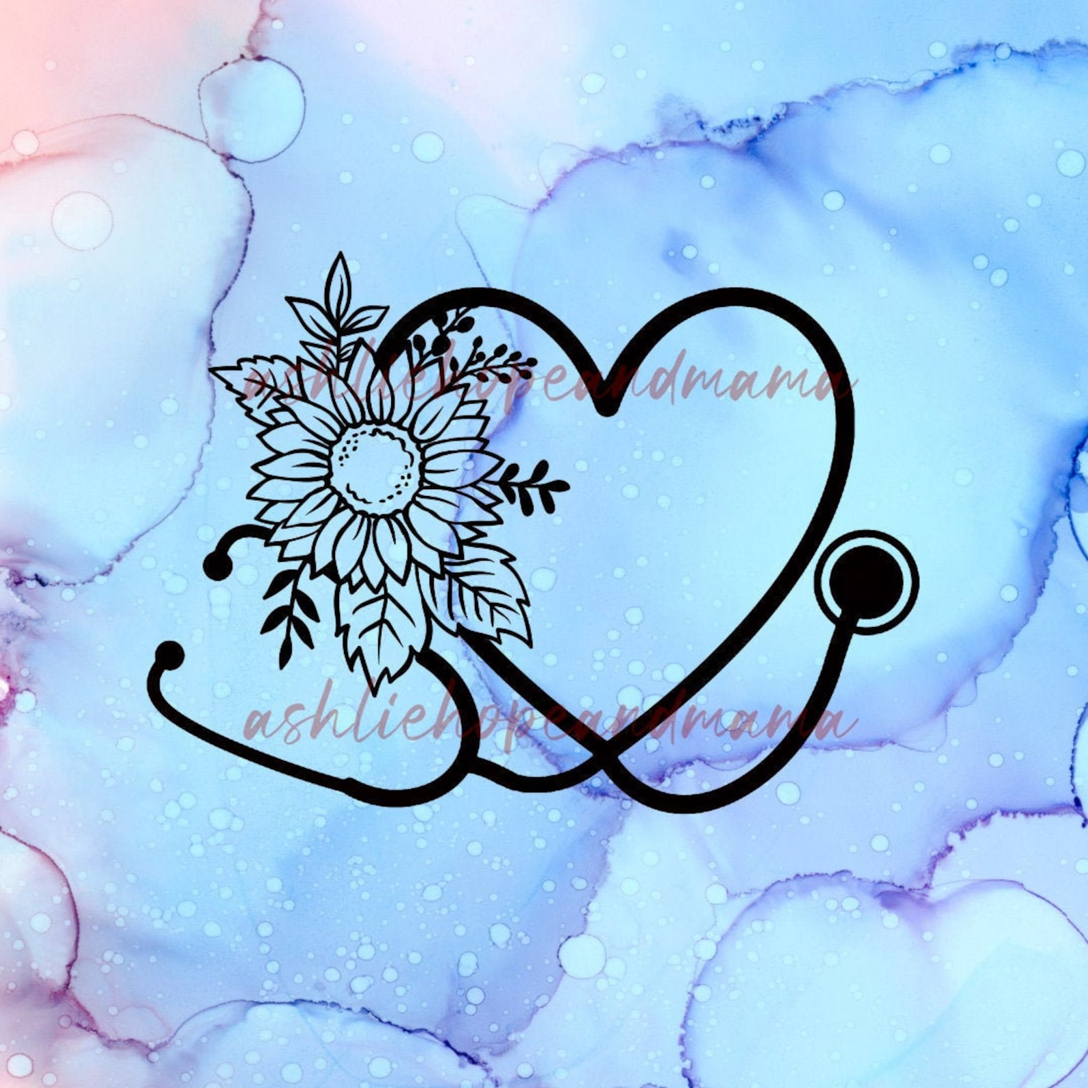 Floral Stethoscope SVG, Essential Workers PNG, Front Line Hero, Nurse ...