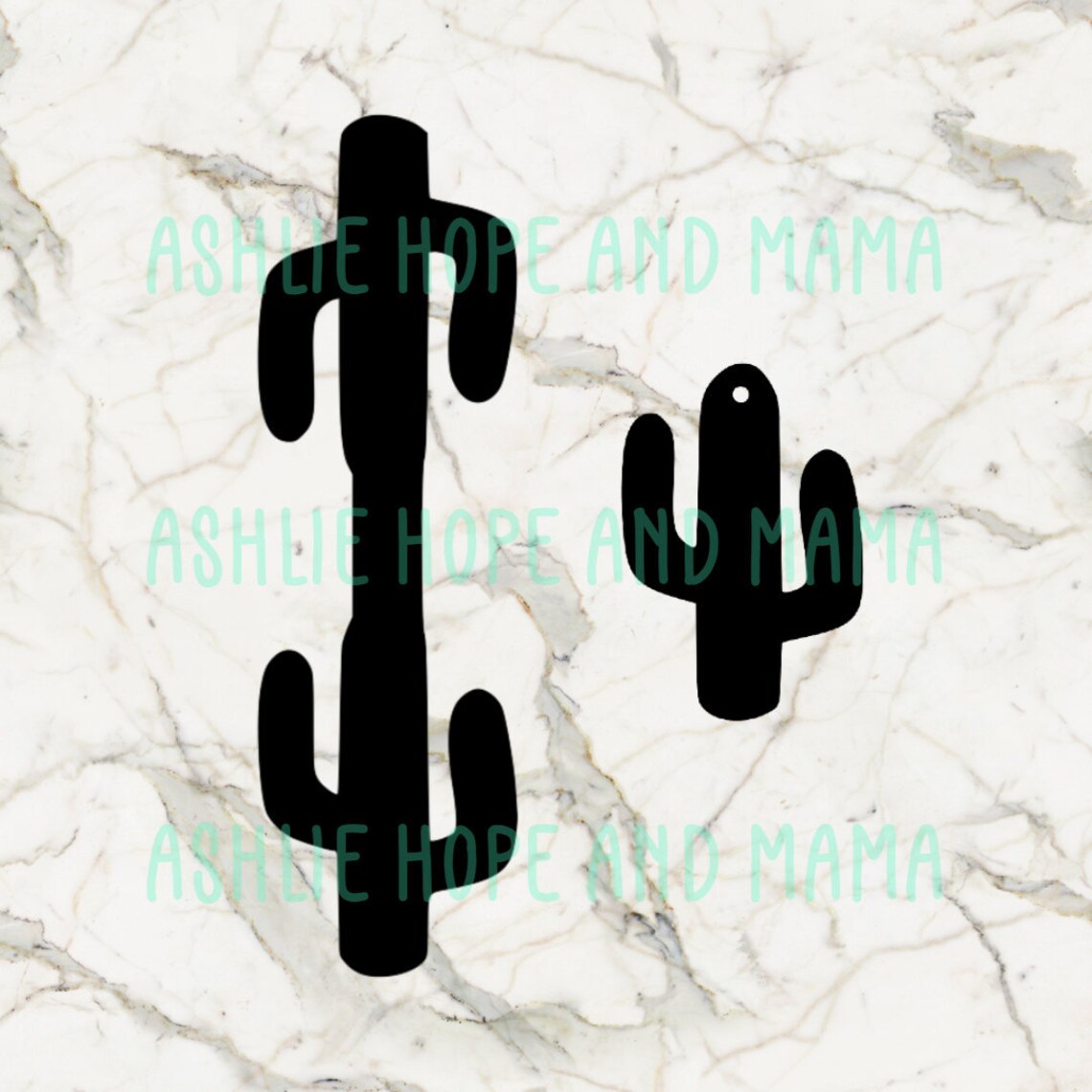 Cactus Keychain SVG, Leather Earring SVG, Key Fob SVG, Cactus Cut File ...