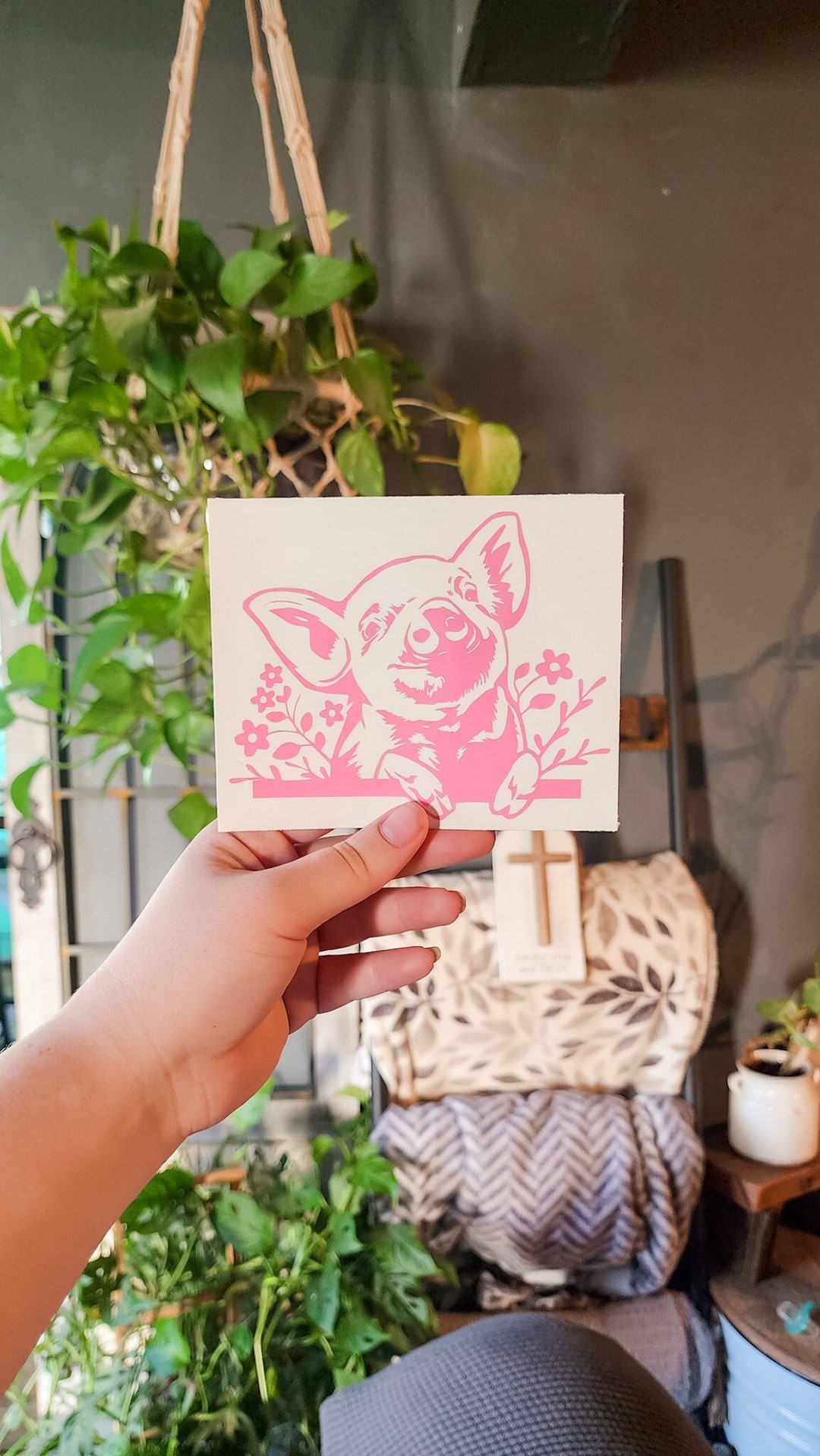 Pig Car Decal, Peeker, Holographic Car Decal, Christian, Gift for Mom ...