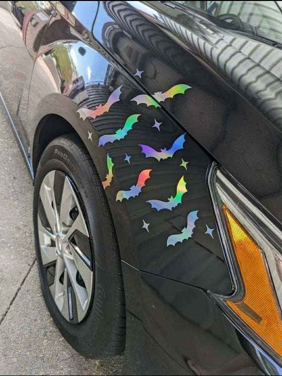 Bat Car Decal Holographic Car Decal Cute Spooky Stickers - Etsy