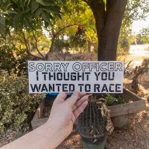 Sorry Officer Decal, Stocking Stuffer for Men, Racing Decal, Racecar ...