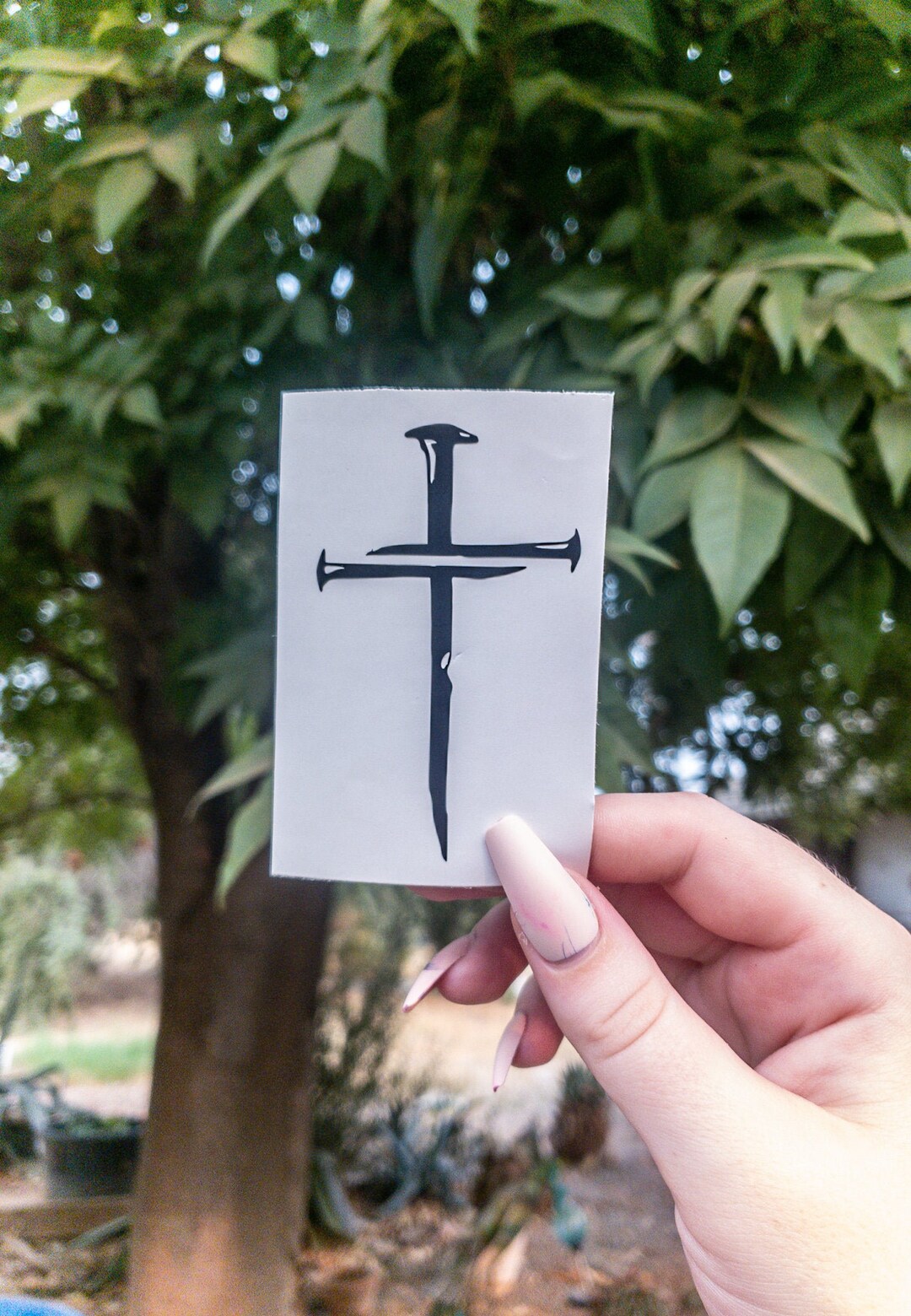 Three Nail Cross Decal, Cross Decal, Gift for Him, Truck Decals ...