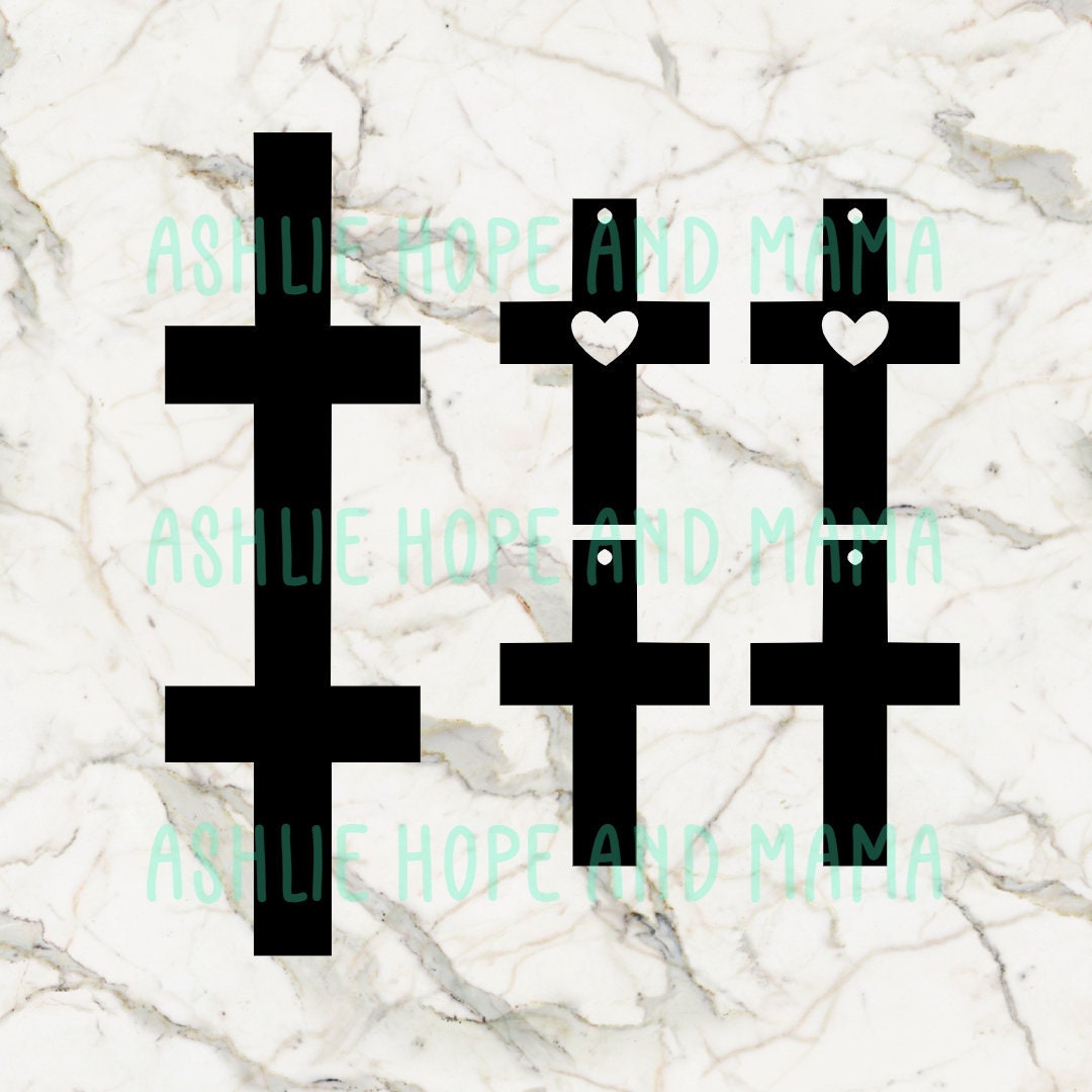 Cross Keychain SVG Leather Earrings SVG Key Fob SVG Easter | Etsy