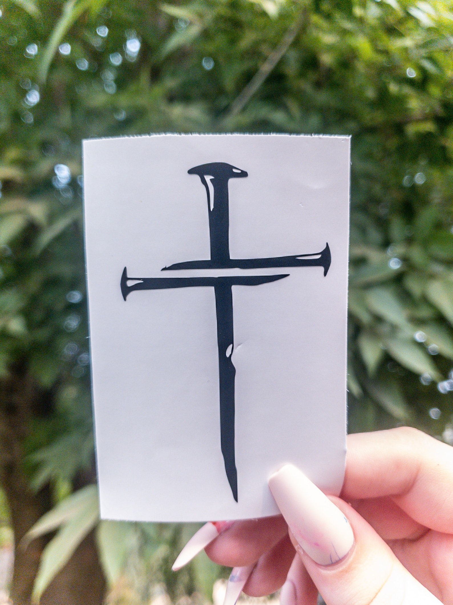 Three Nail Cross Decal Cross Decal Gift for Him Truck | Etsy