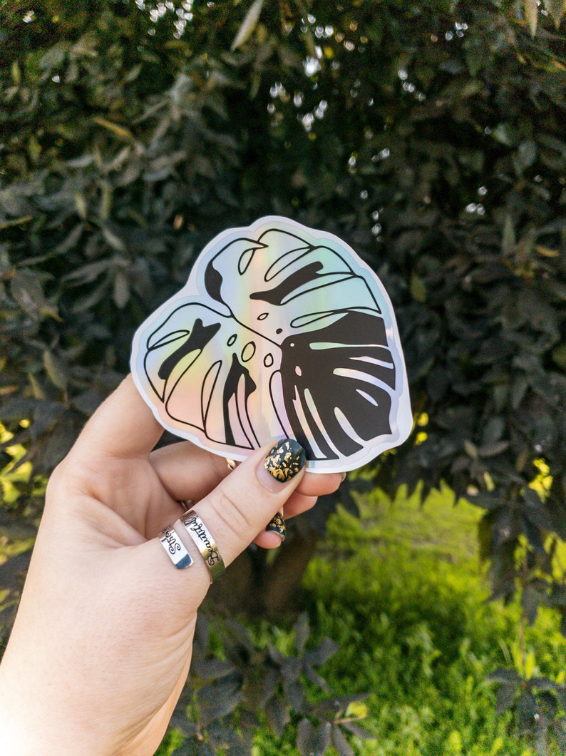 Monstera Leaf Decal Variegated Plant Laptop Stickers | Etsy