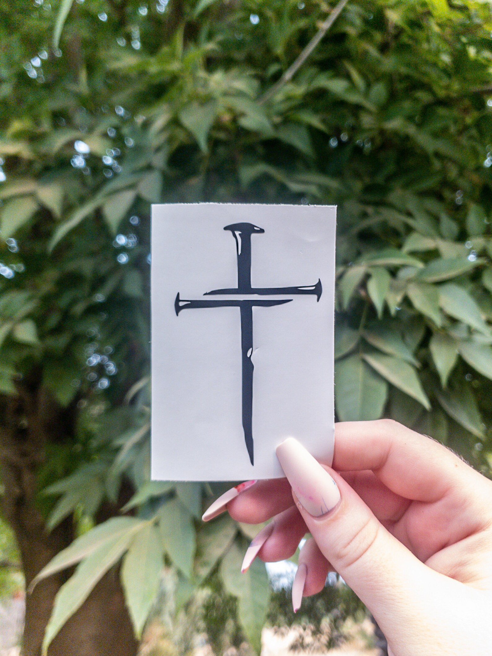 Three Nail Cross Decal Cross Decal Gift for Him Truck | Etsy