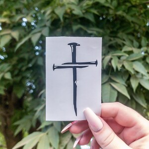 Three Nail Cross Decal, Cross Decal, Gift for Him, Truck Decals ...