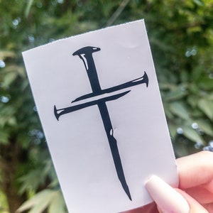Three Nail Cross Decal, Cross Decal, Gift for Him, Truck Decals ...