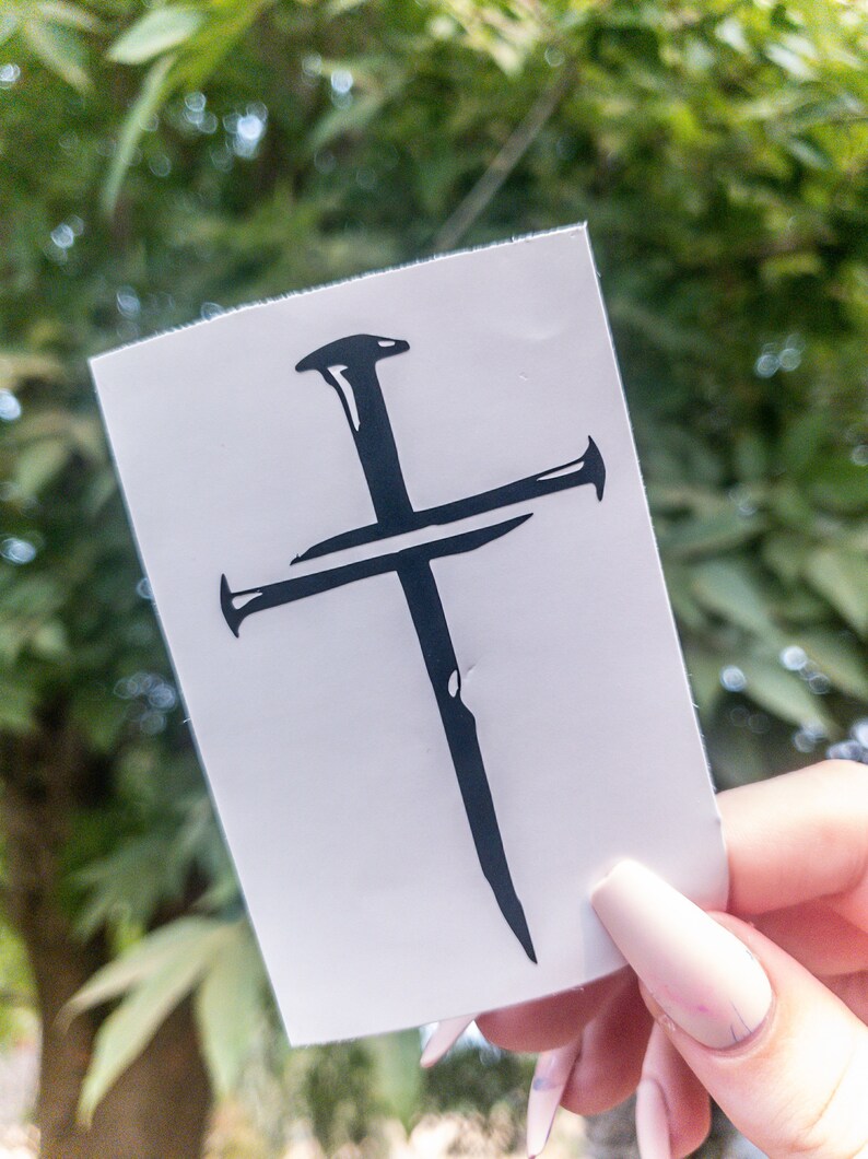Three Nail Cross Decal, Cross Decal, Gift for Him, Truck Decals ...