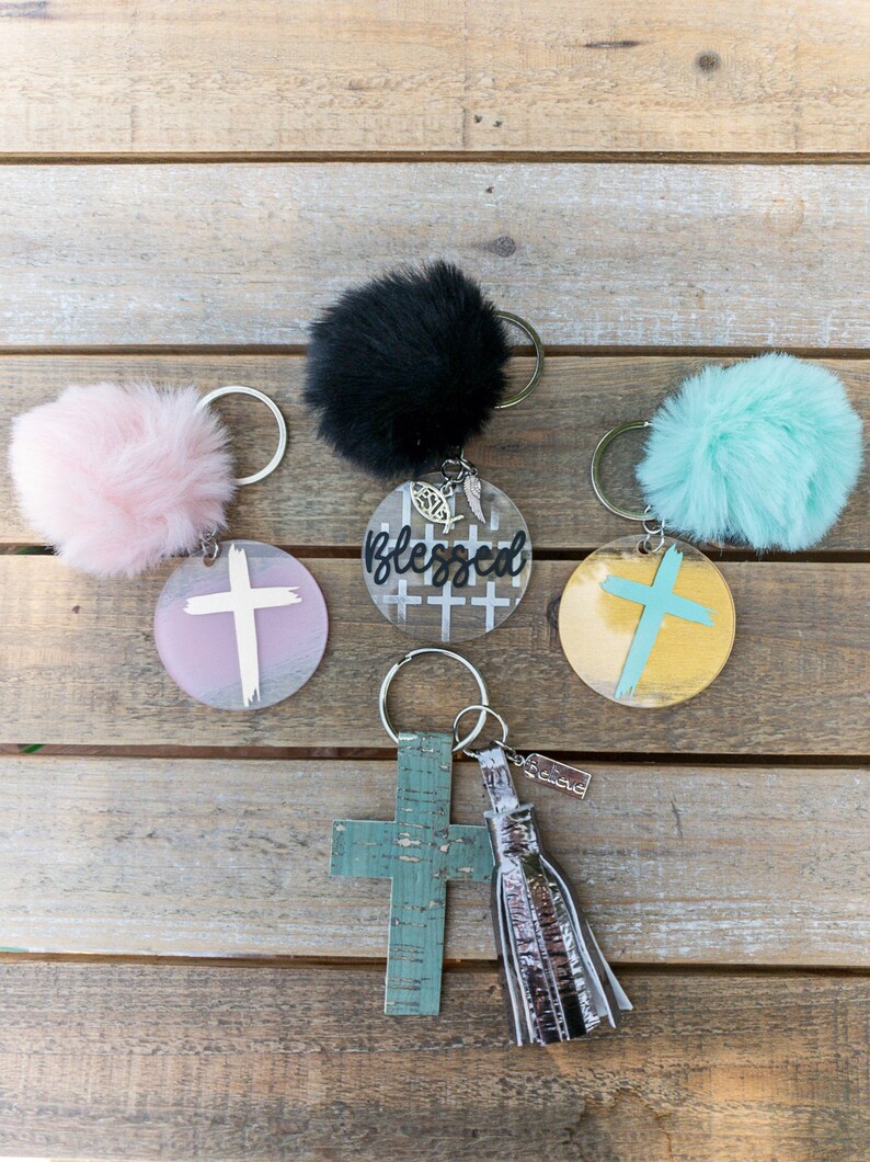 Cross Keychain, Blessed Keychain, Encouraging Keychain, Uplifting Gifts ...