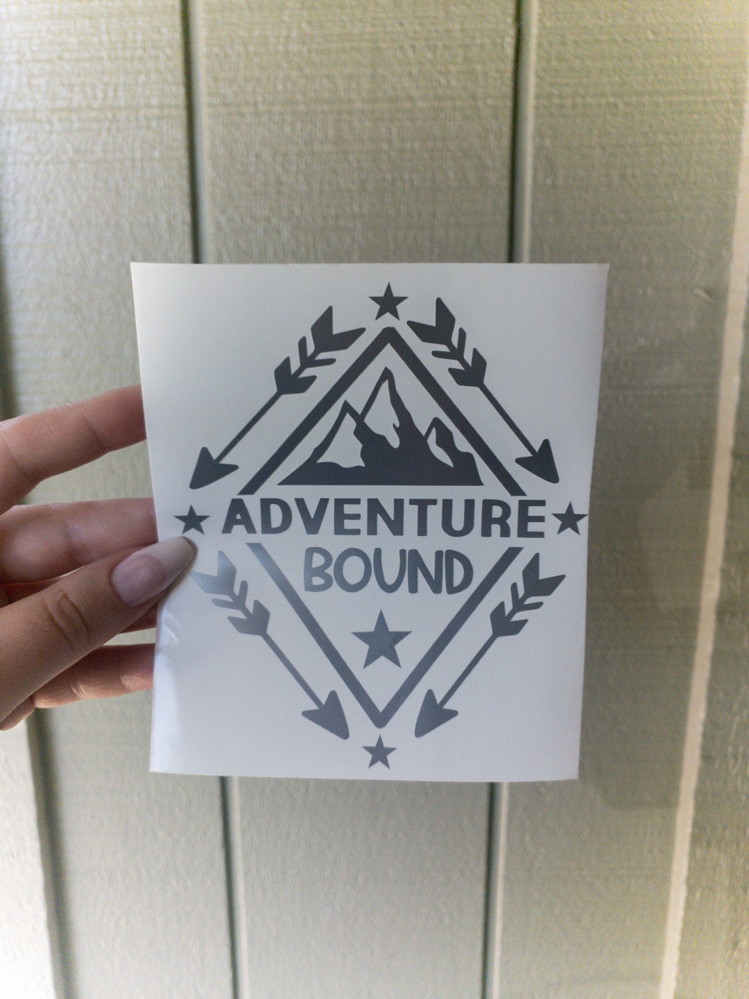 Adventure Bound Decal, Mountain Scene Car Decal, Camping Vinyl Sticker ...