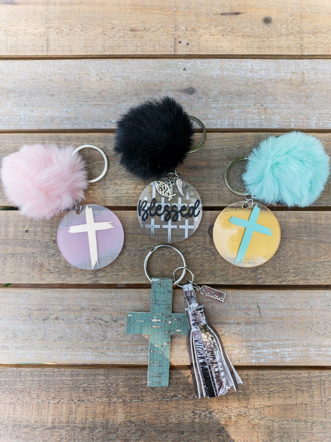 Cross Keychain, Blessed Keychain, Encouraging Keychain, Uplifting Gifts ...