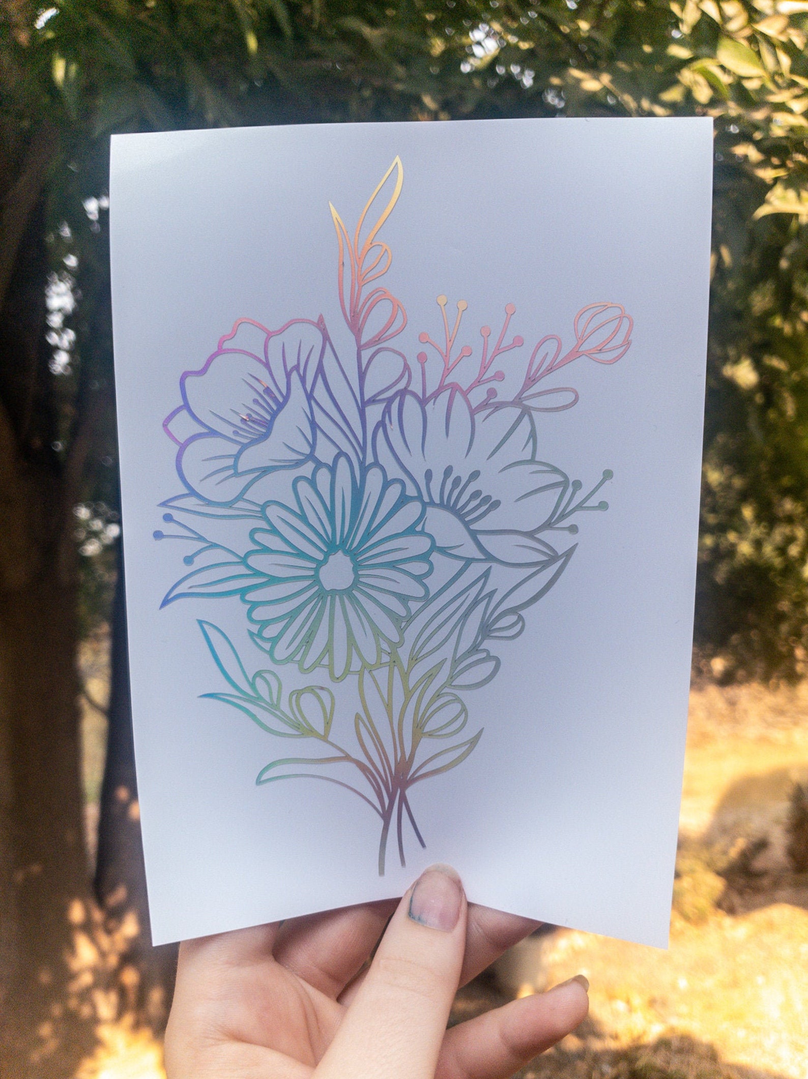 Floral Bouquet Decal Floral Car Decal Wild Flower Decal | Etsy