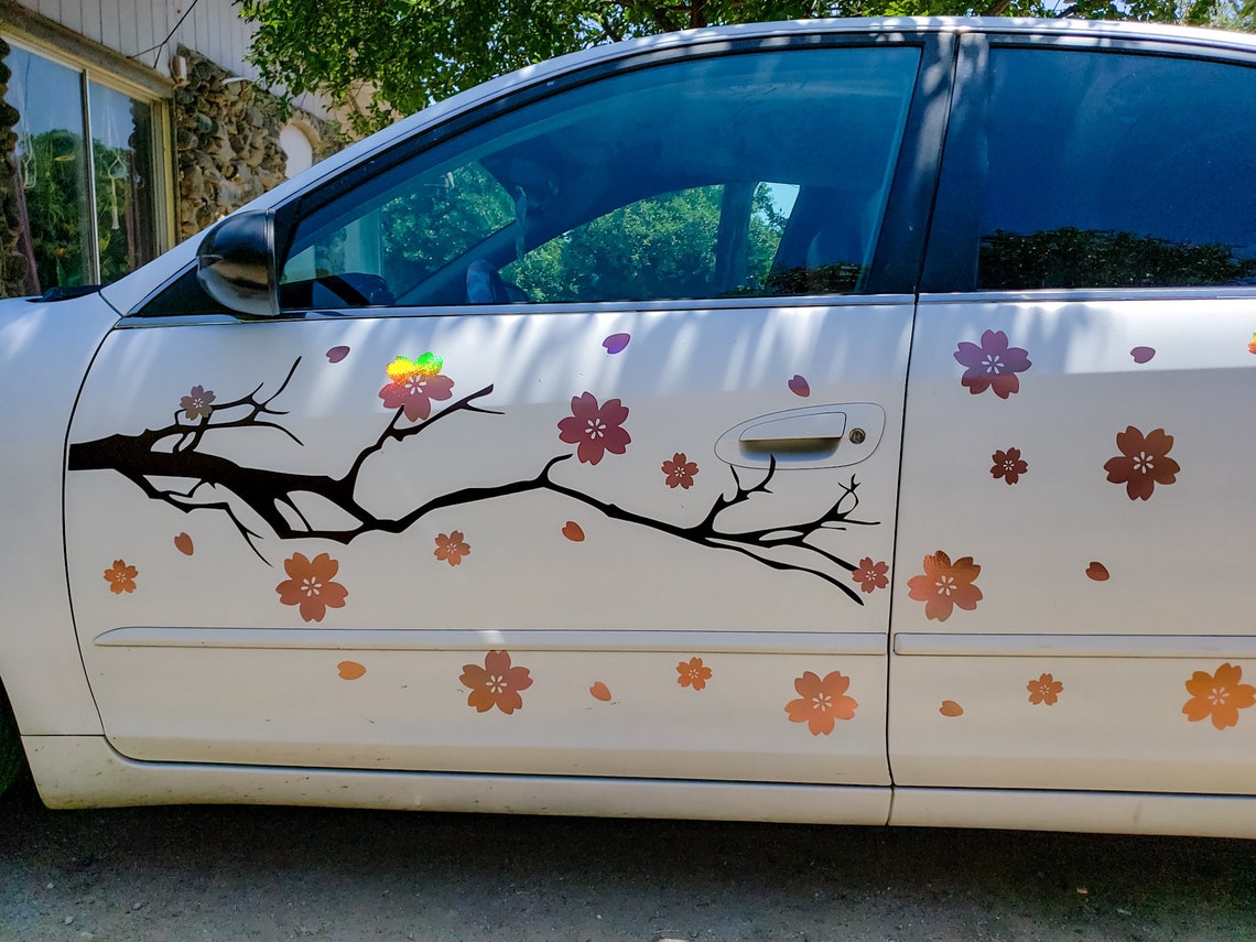 Cherry Blossom Decal Holographic Car Decal Sakura Car Decal - Etsy