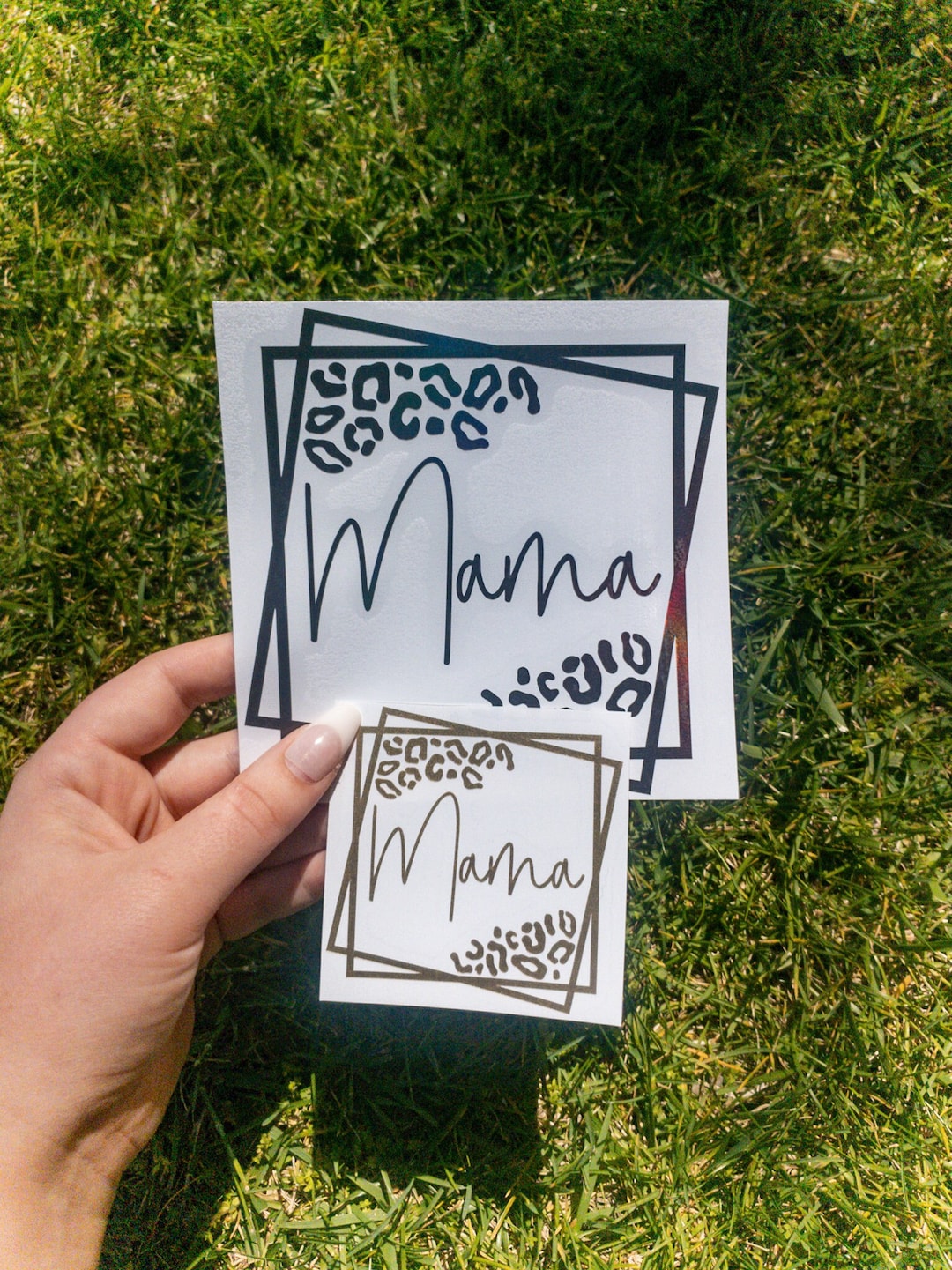 Mama Car Decal, Personalized Car Decal, Holographic Decal, Leopard ...