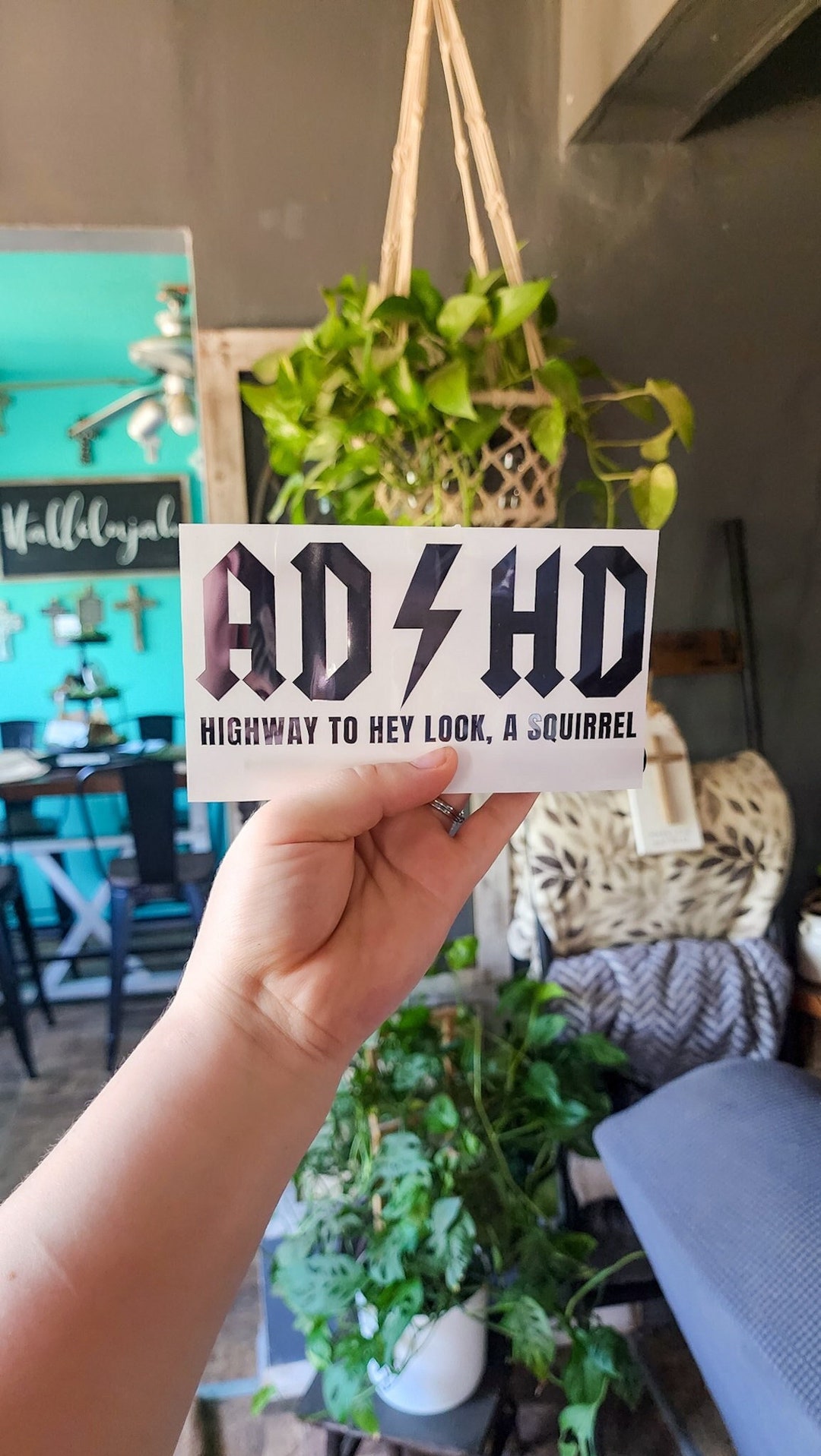 ADHD Car Sticker, Funny Car Decal, Holographic Car Decal, Mental Health ...