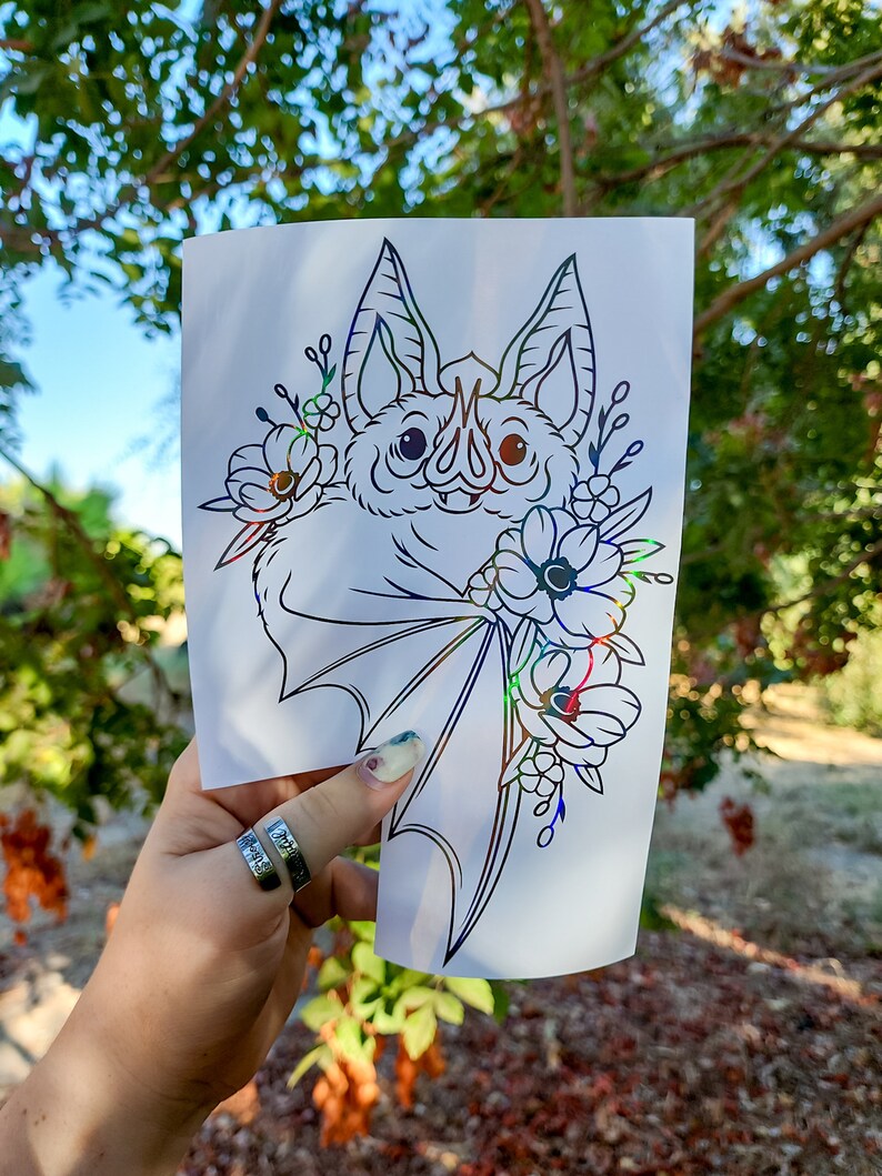 Bat Car Decal Holographic Car Decal Cute Spooky Stickers - Etsy