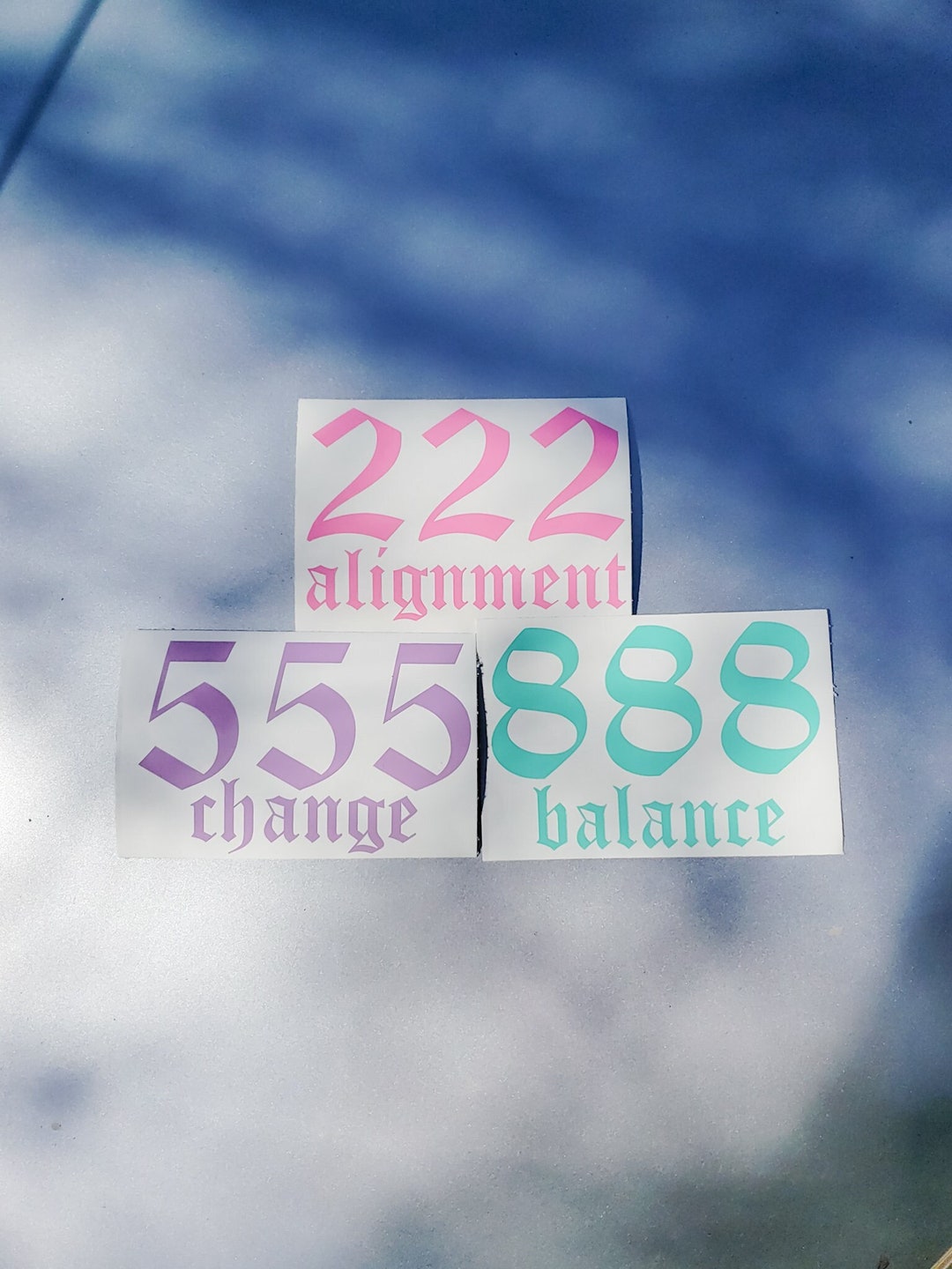 Angel Number Decal, Holographic Car Decal, Laptop Decal, Water Bottle ...