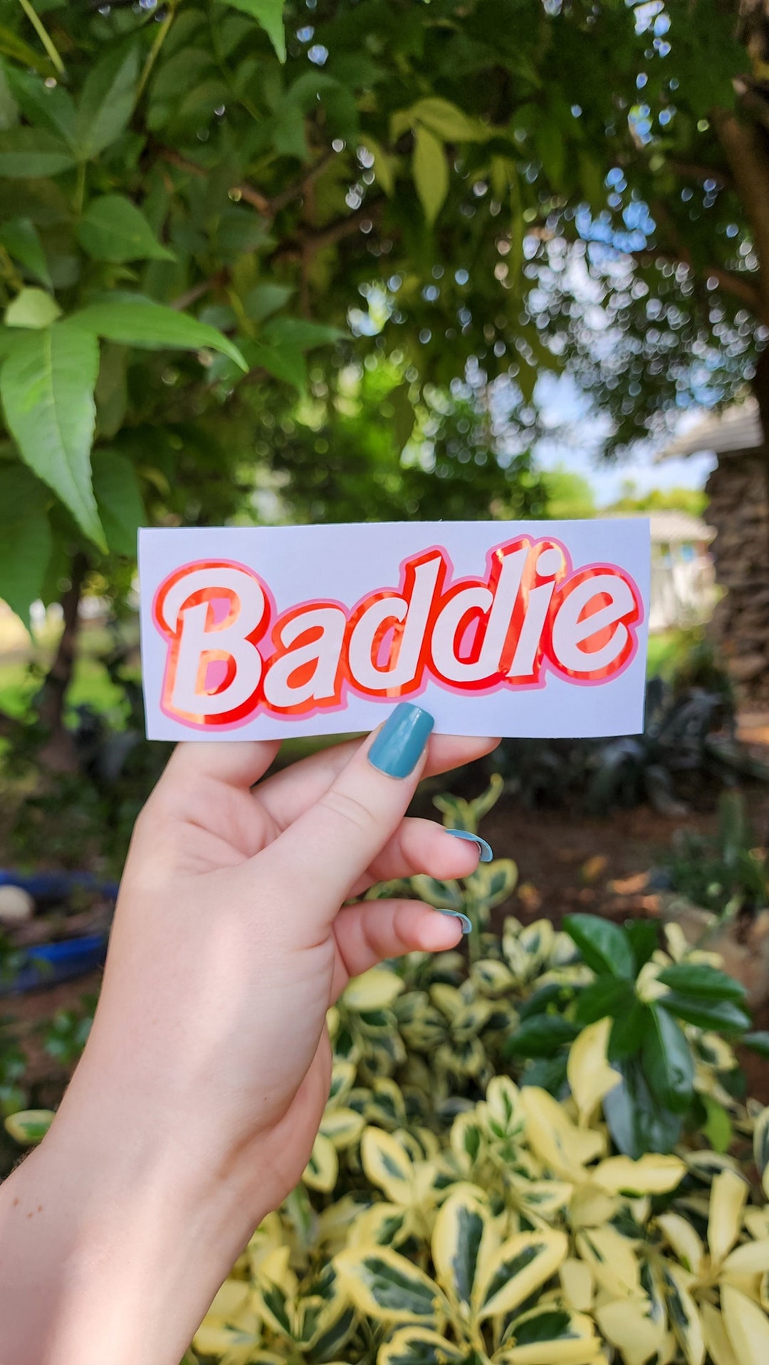 Baddie Car Decal, Holographic Car Decal, Lady Driven, Rainbow Decal ...