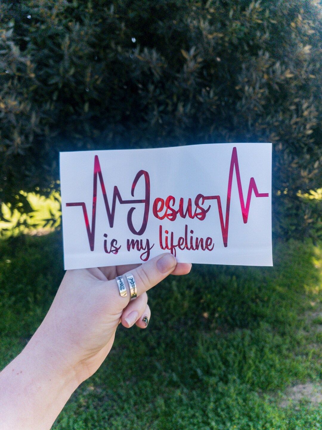 Jesus is My Lifeline, Religious Decal for Car, Jesus, Holographic Car ...