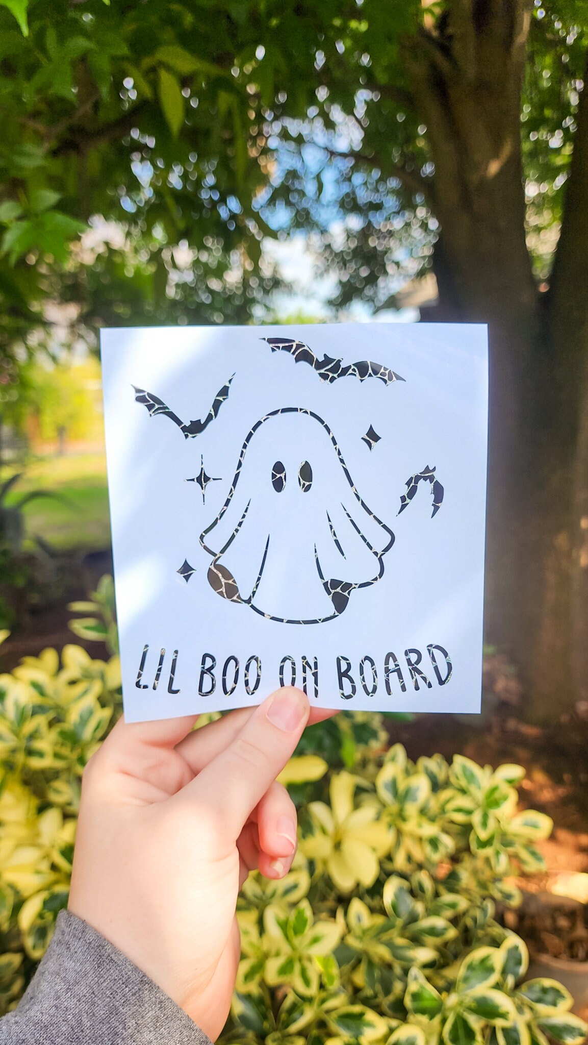 Baby on Board Decal, Lil Boo on Board Car Decal, Holographic, Cute ...