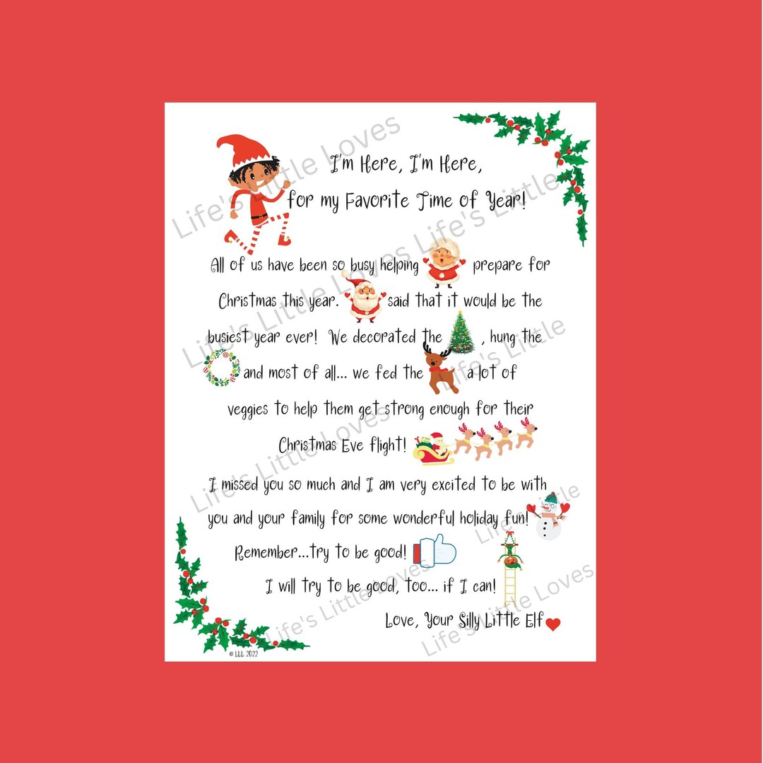 Elf Welcome Back Letter - Boy 2 - Elf Prop, Baby Elf, Toddler Elf ...