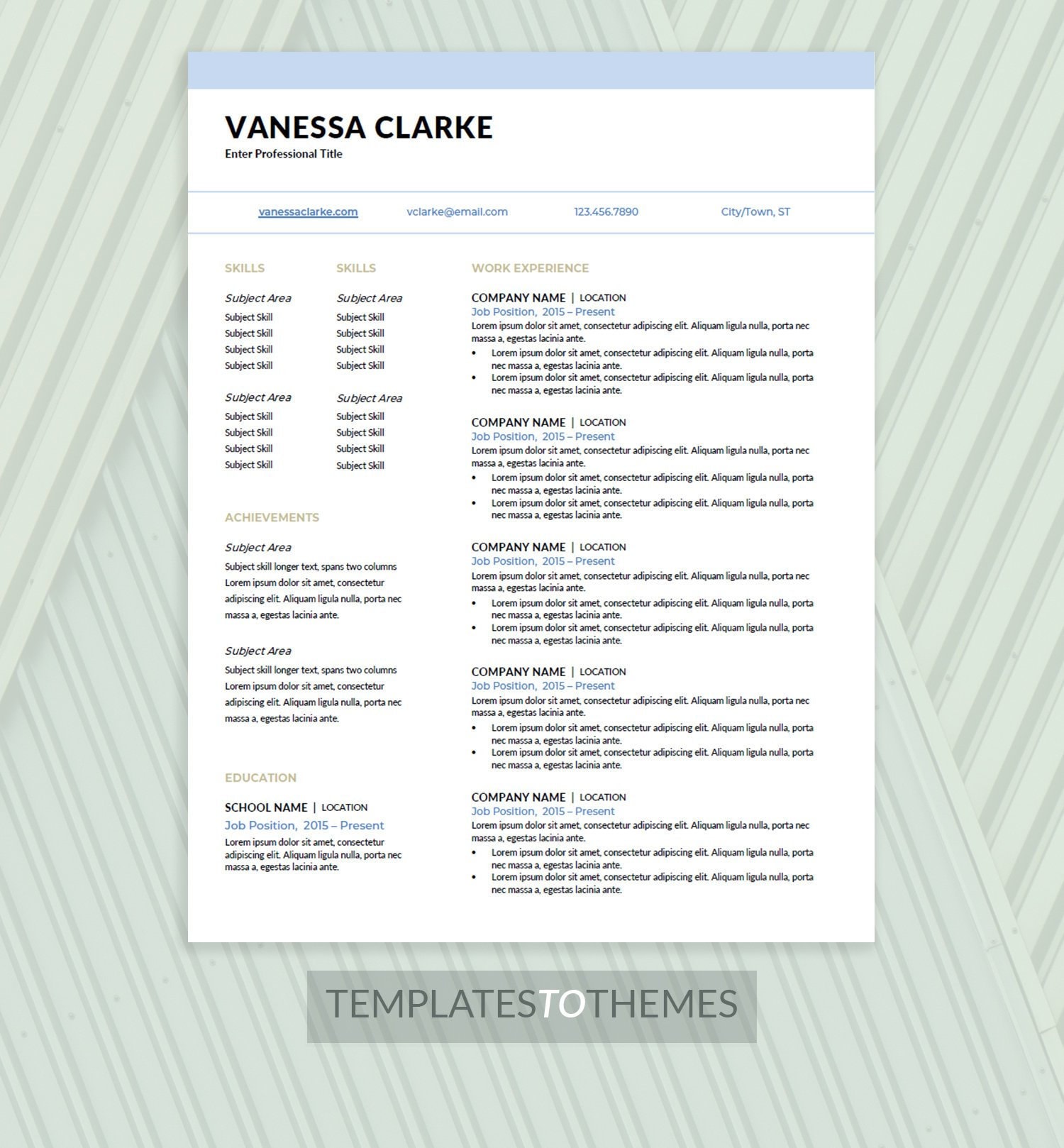 Resume Template for MS Word / CV Template + Cover Letter + References ...