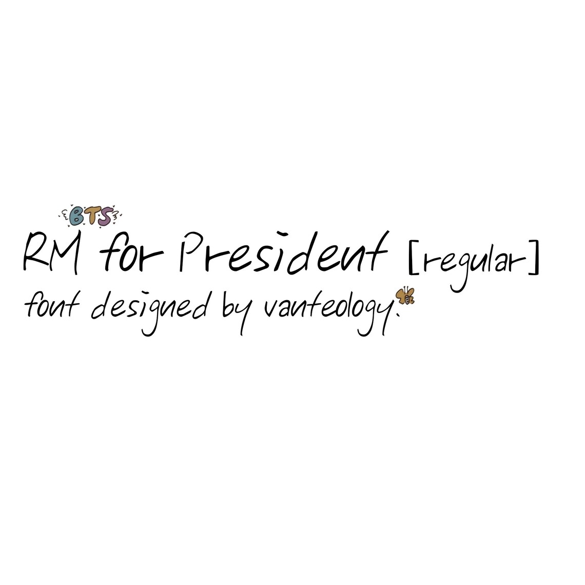 BTS FONT Rm's Handwriting english - Etsy