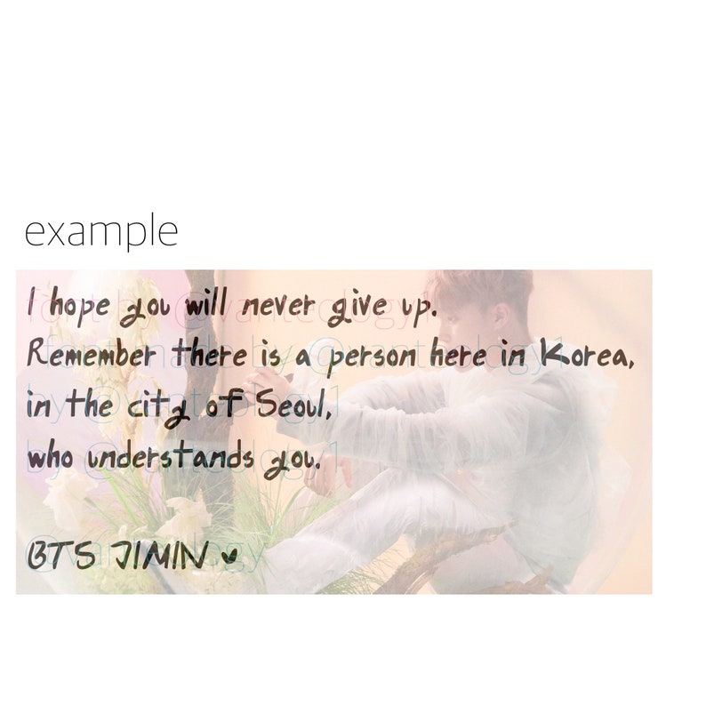 BTS FONT - Jimin's Handwriting (english) - Etsy