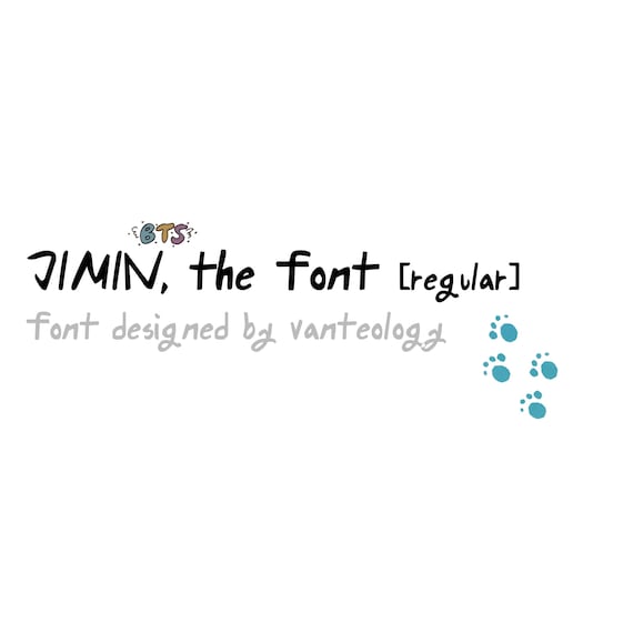 BTS FONT Jimin's Handwriting english - Etsy