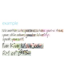 BTS FONT Rm's Handwriting english - Etsy