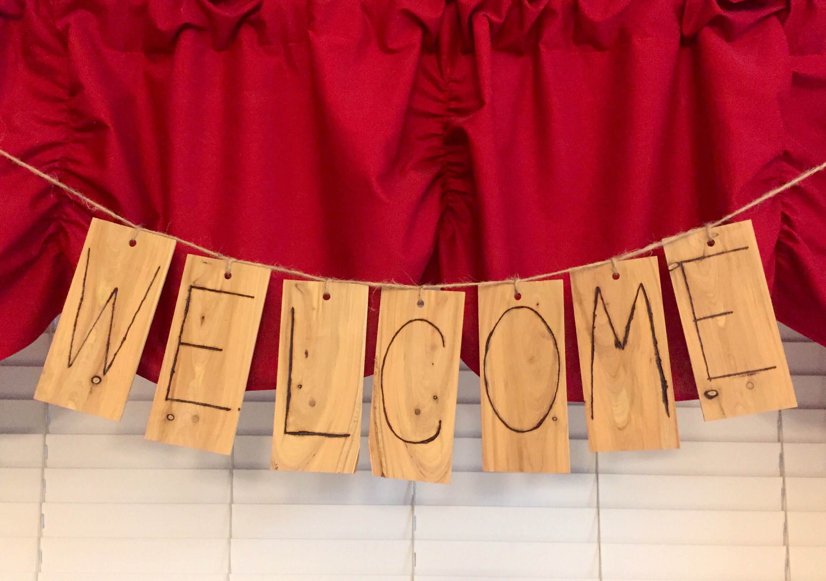 Woodburned Welcome Sign Cedar Plates and Twine - Etsy