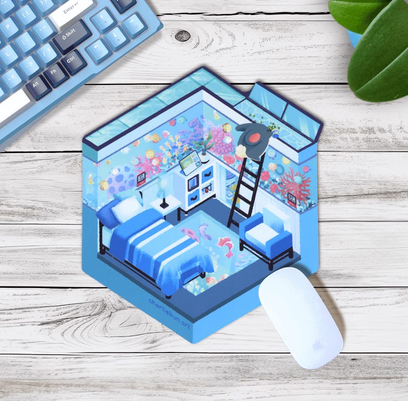 Aquarium Mouse Pad, Diecut Rubber Desk Accessory - Etsy