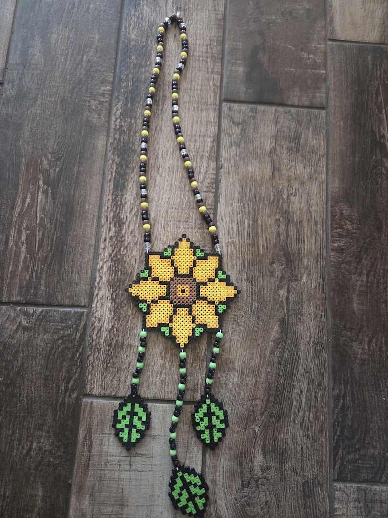 Sunflower Perler Nrcklace - Etsy